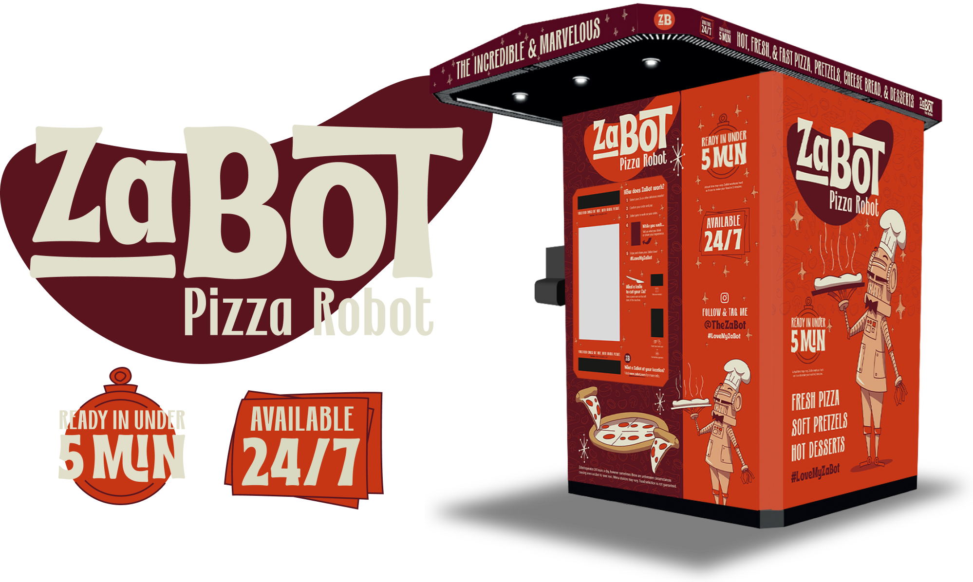 ZaBot Pizza Machine | Hot, Fresh & Fast Pizza, Pretzels, Cheese Bread ...